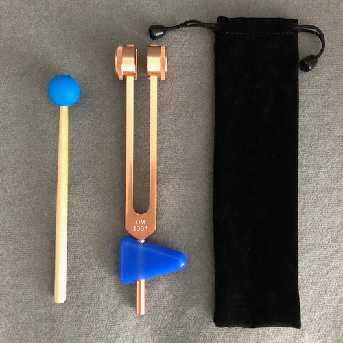 Weighted Tuning Fork 136.1 Hz Rose Gold Colour Cosmic OM | Aura Sounds