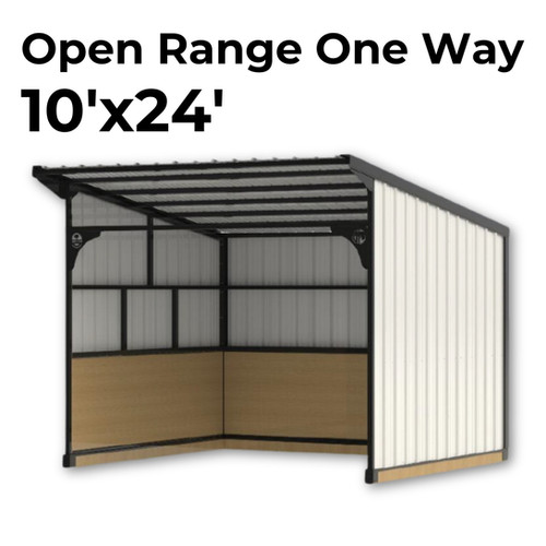 Open Range One Way Ironwood Shelter 10x24 | True Metal Supply