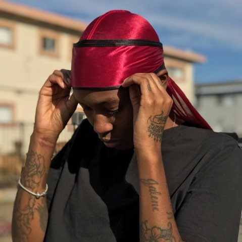 Red Silky Durag With Black Trim | The Wavers Club