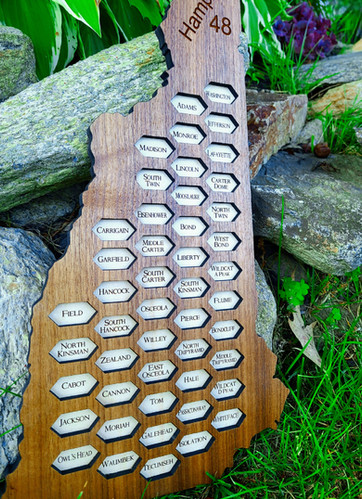 New Hampshire 4000 Footers Wood Checklist Sign | Lakeshore Designs RI