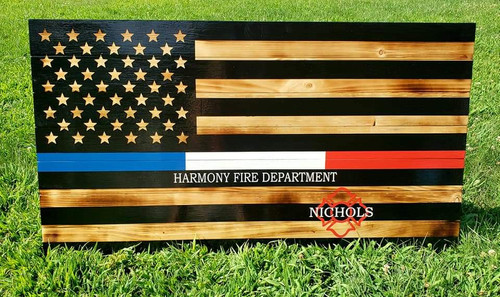 Thin Red/White/Blue line flag LARGE | Lakeshore Designs RI