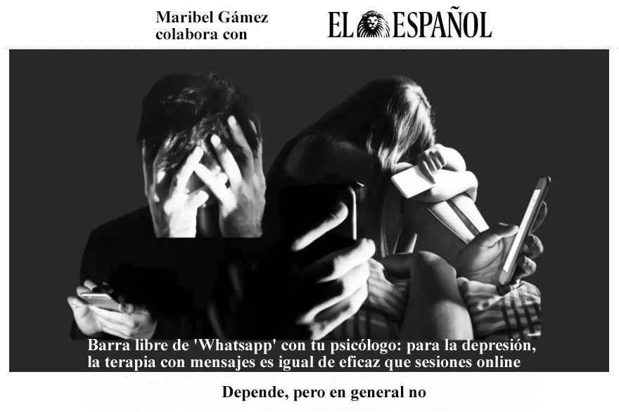 MARIBEL GÁMEZ RESPONDE A EL ESPAÑOL SOBRE LA TERAPIA A DISTANCIA