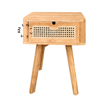 BS035 - Bedside Table ตู้หัวเตียงไม้สัก | Mini Teak