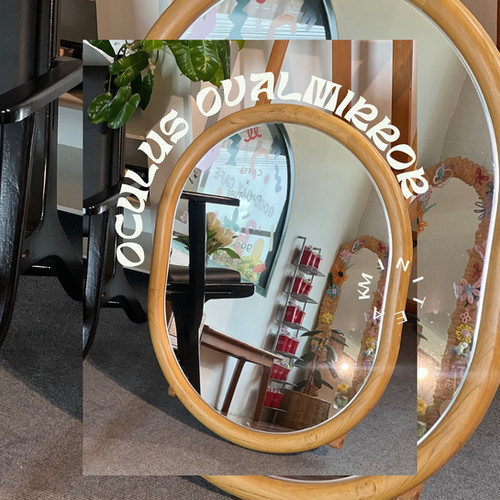 HW009 - Oculus oval mirror กระจกไม้สัก | Mini Teak