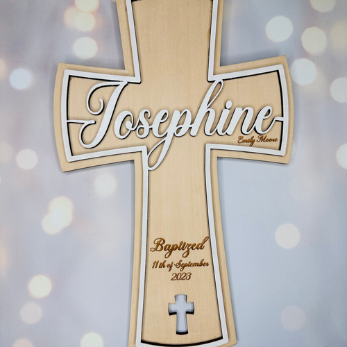 Custom Baptism Cross | Glory Bee Designs