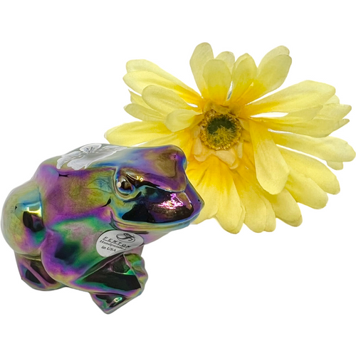 RARE Vintage Fenton Art Glass Amethyst Carnival Glass Frog Signed by ...