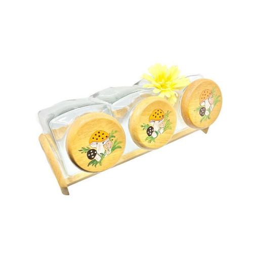 RARE Vintage / Retro Sears Roebuck and Co Merry Mushroom SET of 3 GLASS ...