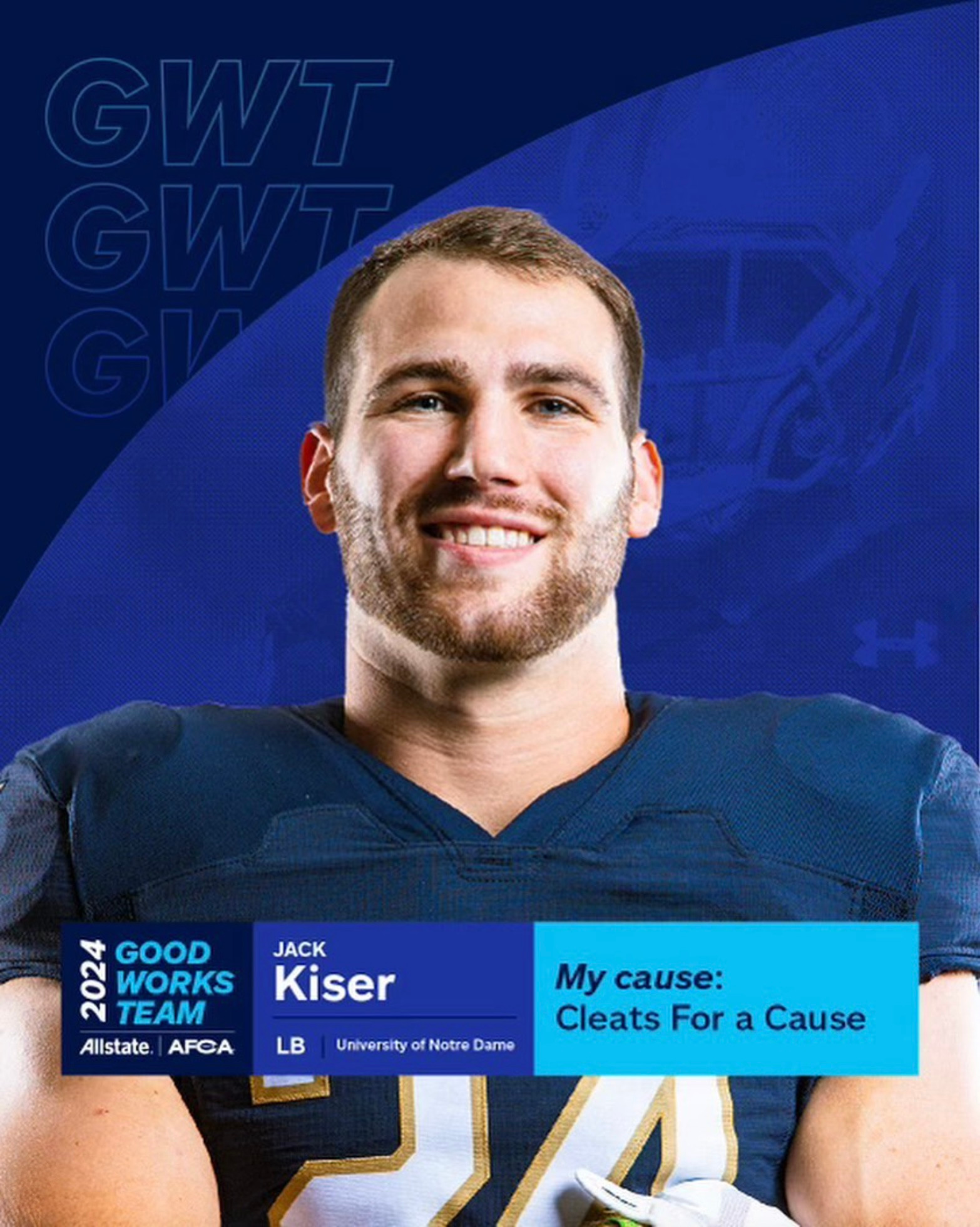 Notre Dame Captain Jack Kiser Honored on 2024 Allstate AFCA Good Works ...