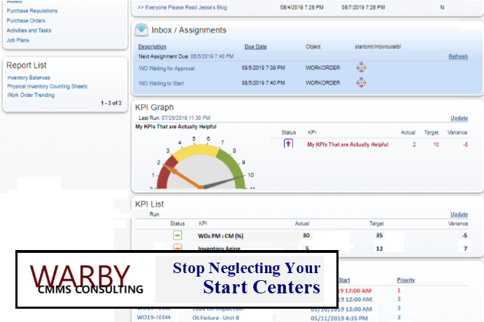 Maximo: Stop Neglecting Your Start Centers | Warby Consulting