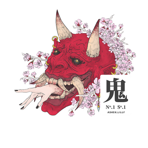 RED ONI (Yokai Series 1) Sticker | DELTA MAGNA