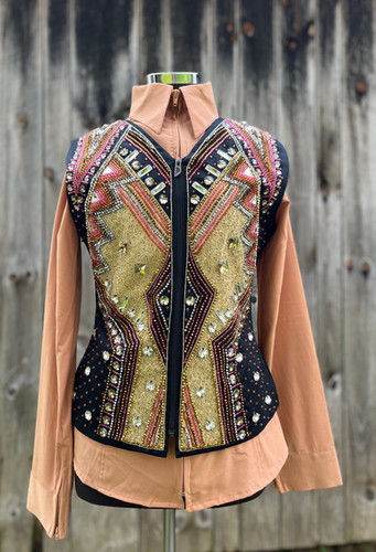 Copper and Black Vest Set - Womens Medium | 2ndChanceShowClothes