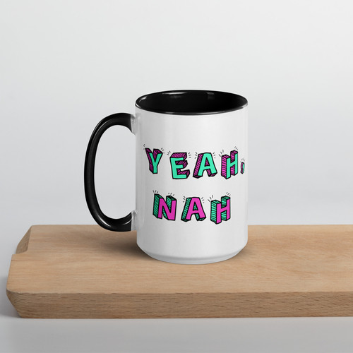 Yeah, Nah Mug with Coloured Accent | The Raven Gift Co