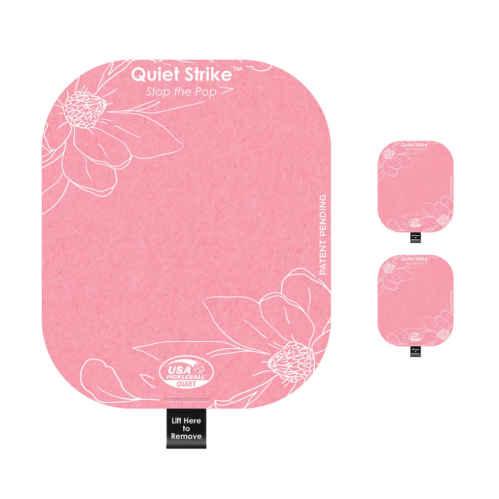 Quiet Strike Pickleball Paddle Pads / Pink / Square / 2-pack | Quiet Strike