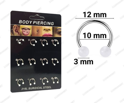 [PIR-82-232] PIERCING ACERO SEPTUM CON BOLITAS ACRILICAS 12 MM ...