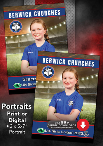 Berwick Churches SC Player Portrait 2-5x7" | Field of View