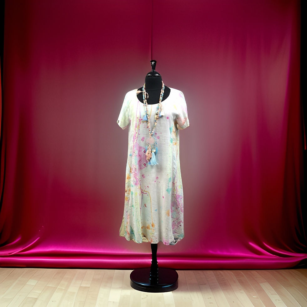 Grizas Splash Dress In Linen | Image Lifestyle