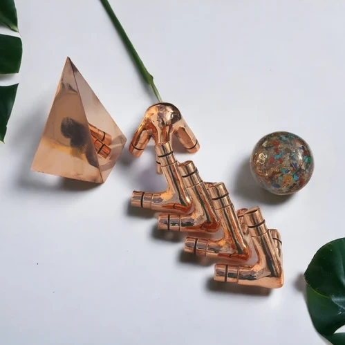 L type 3/4 Inch outer diameter Nubian Copper Pyramid corner connector k ...