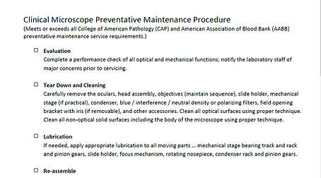 PM CheckList | microscopyusa
