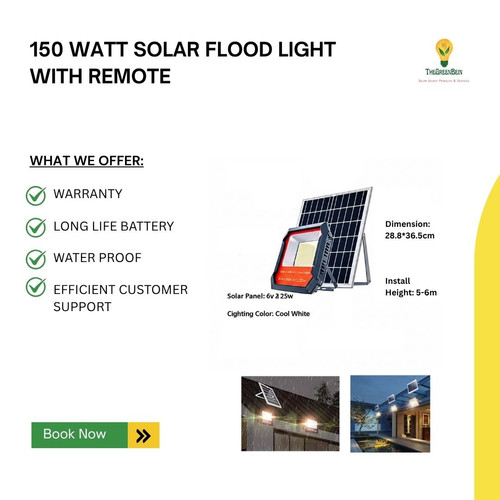 150 watt solar flood light with Remote | The Green Bein