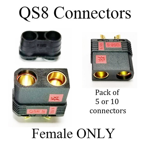 QS8 Female Only Connector Pack of 5 or 10 | Radio Control Power