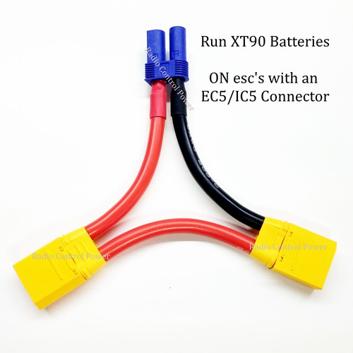 EC5/IC5 to XT90 Batteries Series Harness 8 or 10 awg | Radio Control Power