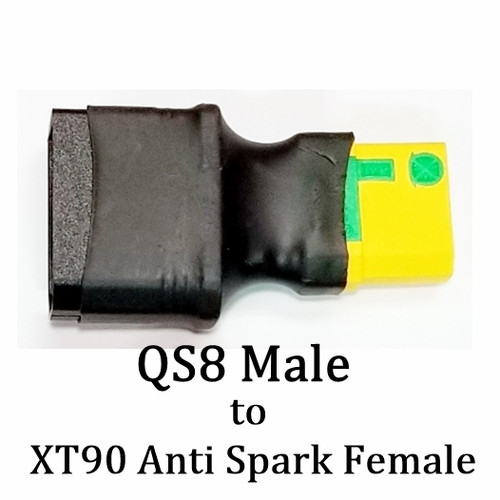 QS8 Male to XT90 Female No Wire Anti Spark 8 awg | Radio Control Power