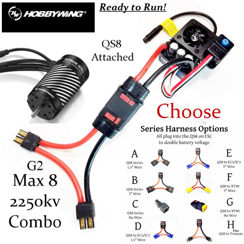 Hobbywing EzRun Max 8 G2 ESC & 4278 2250KV motor combo QS8 Attached (up ...