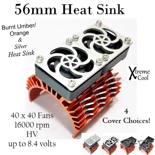 RCP Xtreme Cool 56mm Burnt Umber Heat Sink (2) 40x10 Fans | Radio ...