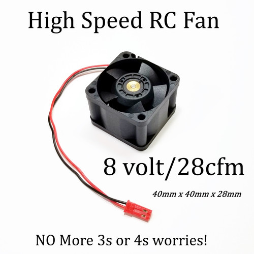 RCP Xtreme Cool High Speed 40mm Replacement Cooling Fan up to 8.4volts ...