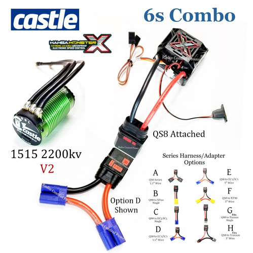 Castle Mamba Monster X ESC & 1515 2200kv V2 6s Combo QS8 Attached ...