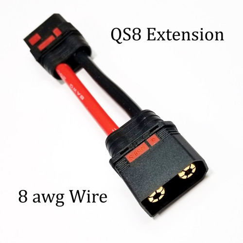 QS8 Extension Cable Anti Spark 8 awg 4" Gain | Radio Control Power