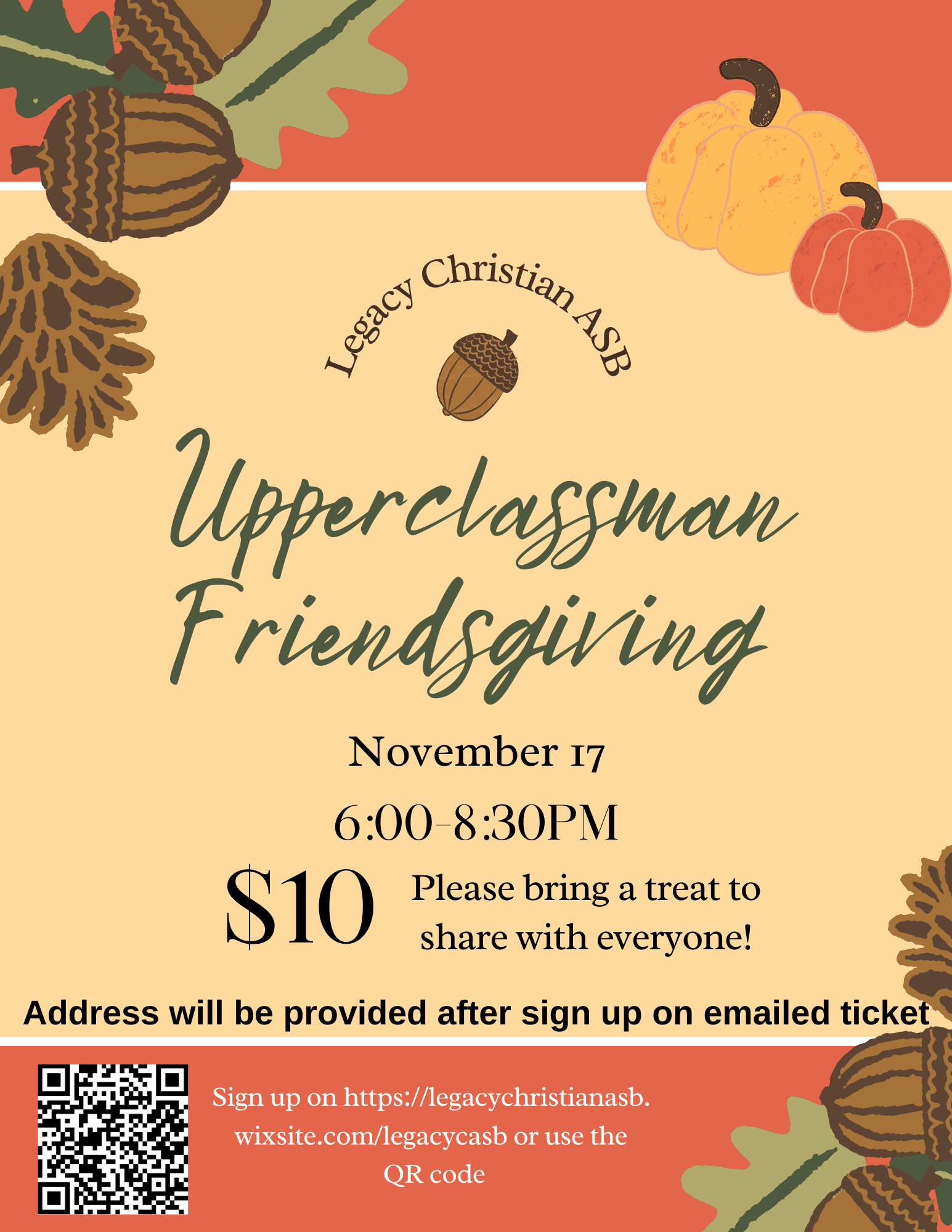 Upperclassman Friendsgiving | Legacy Christian PSP