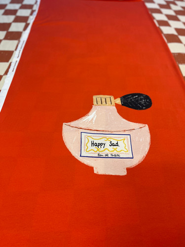 Jersey Panel XL "HAPPY SAD"rot Baumwolljersey | bonnieandbuttermilk