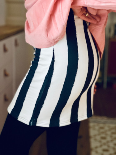 Minirock EDIE "DISCO STRIPES" schwarz creme | bonnieandbuttermilk