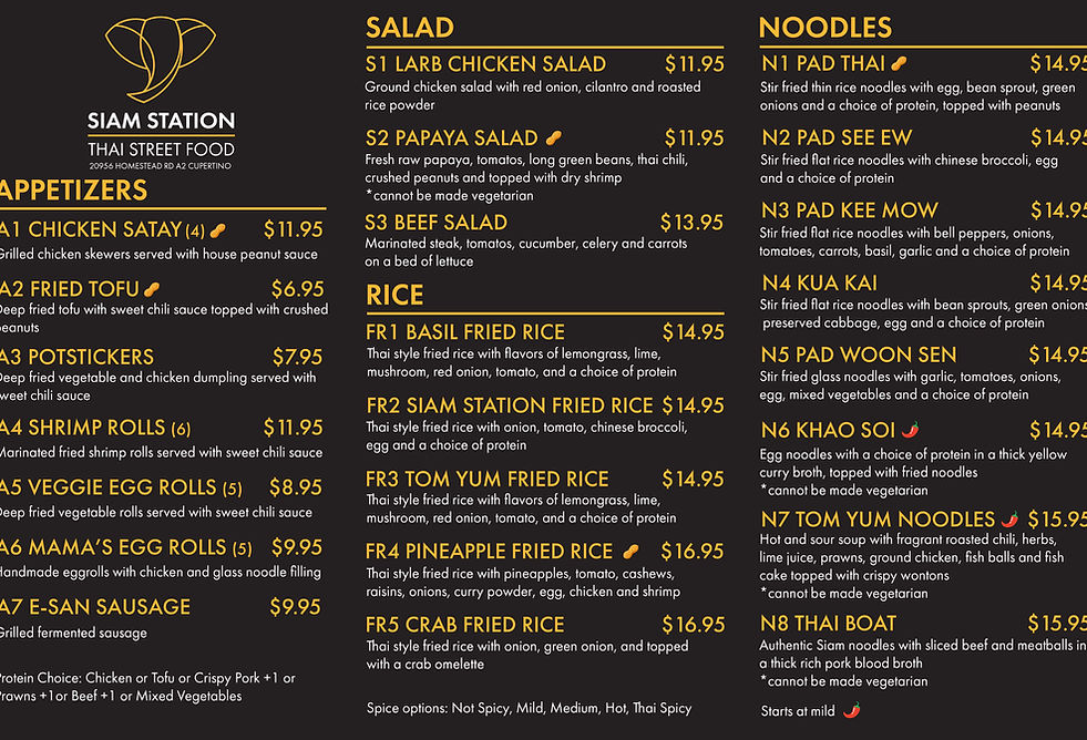 Menu | Siam Station
