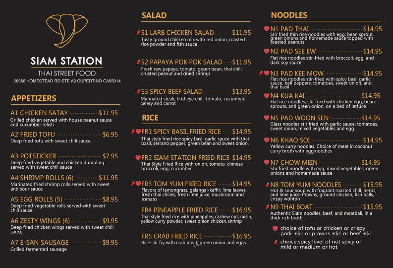 Menu | Siam Station