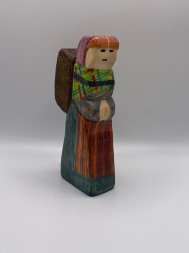 Woman carrying Creel wooden figure | StormKelpie Workshop