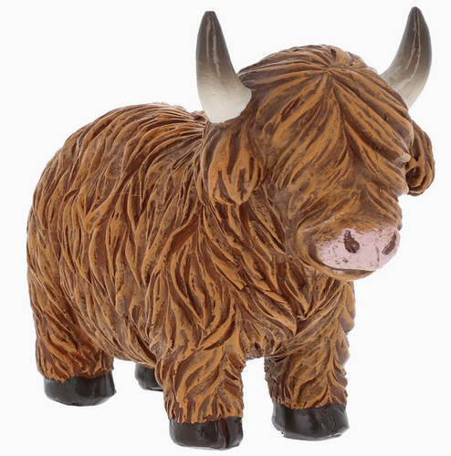 Happy Highland Cow Standing - Looking Straight | Artisanal Home Decor