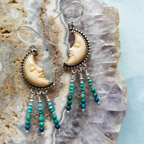 Resting Crescent Moon .. turquoise moonbeams | riverdragondesigns