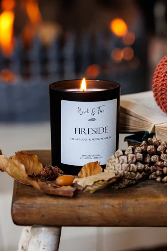 FIRESIDE | Soy Wax Candle Large Wick and Fern | Bella Jo