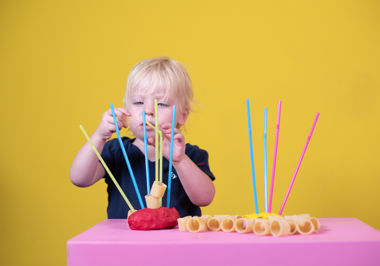 Pasta Threading Activity for Toddlers