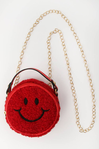 Smiley Sherpa Purse WS | coutureclipsboutique