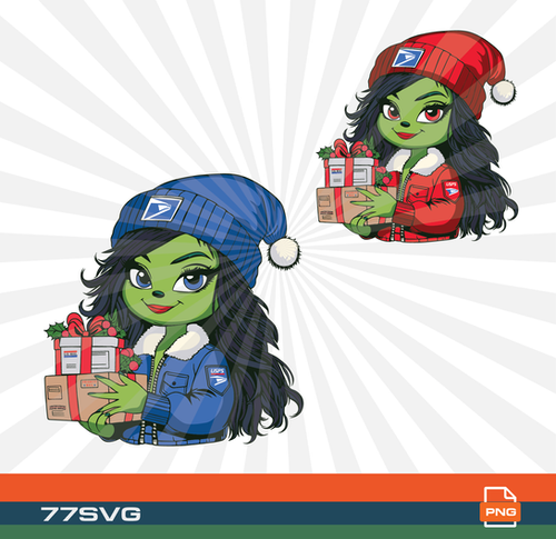 GRINCH GIRL USPS - GRINCH PNG - USPS PNG | 77SVG