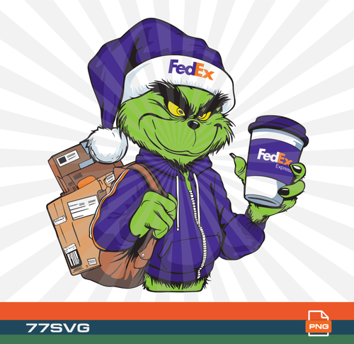 GRINCH FEDEX - GRINCH PNG - FEDEX PNG | 77SVG