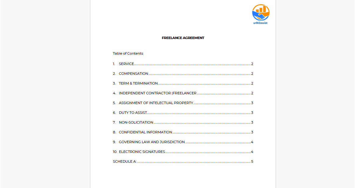 FreelanceAgreement. Pre-built, Be done in 15 minutes!
