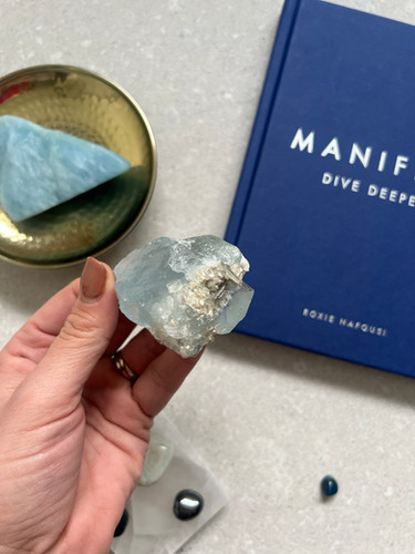 Aquamarine Raw Cut Stone | Penny King Crystals