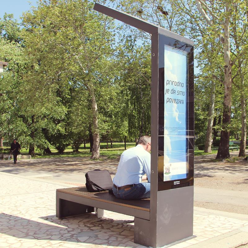Smart solar powered benches for Smart City
