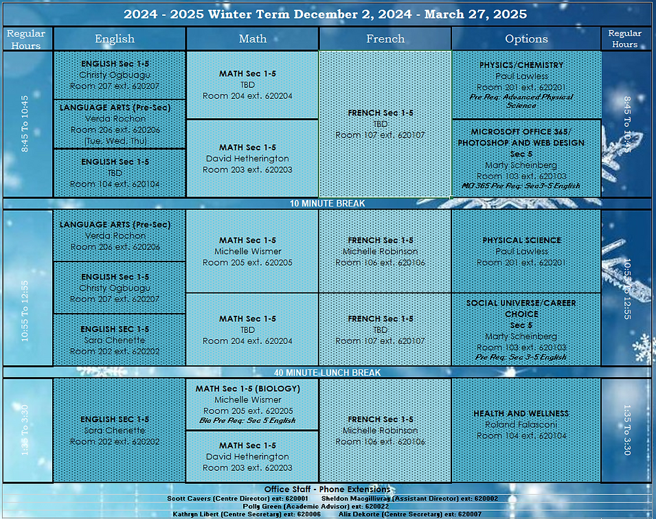 Courses Offered 2024-2025 | HAEC