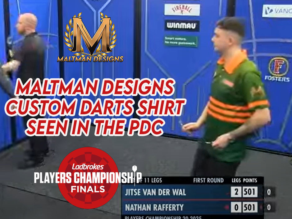 Nathan Rafferty PDC Players Championship wears Maltman Designs