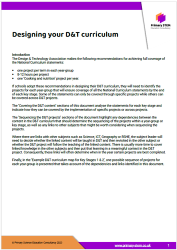 Designing Your D&T Curriculum | PSEC